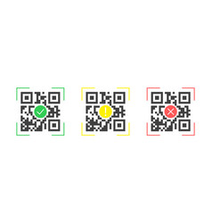 Qr codes icon complete warning error Royalty Free Vector