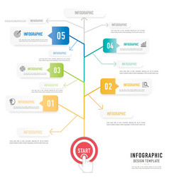 Rectangular isometric mind map infographic Vector Image