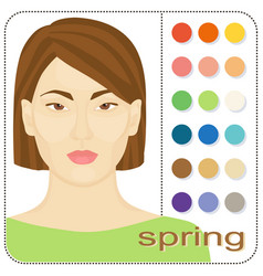 Stock set of three spring types of female Vector Image