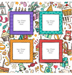 Beautiful template hand drawn frames Royalty Free Vector