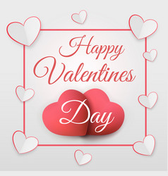 Love background with white and red hearts on red Vector Image
