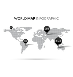 3d abstract world map planet dot global radial Vector Image