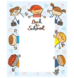Kindergarten preschool kids border and frame Vector Image