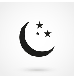 Moon logo on black background icon Royalty Free Vector Image