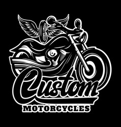 Monochrome on a motorcycle Royalty Free Vector Image