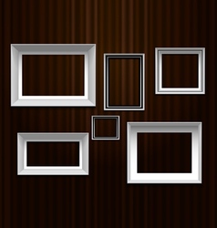 Wooden rectangular 3d photo frame with shadow Vector Image