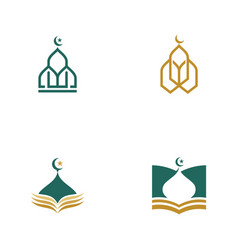 Islamic school icon design Royalty Free Vector Image