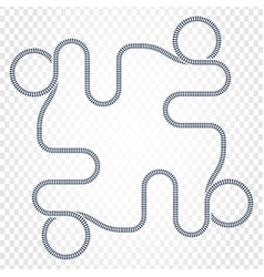 Railway line labyrinth and nodes map of the Vector Image