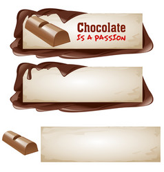 Set realistic vertical chocolate banners Vector Image