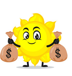 Sun mascot or character Royalty Free Vector Image