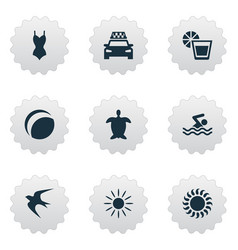Set of simple seaside icons Royalty Free Vector Image