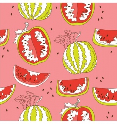 Green cartoon watermelon texture background Vector Image