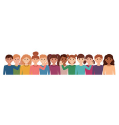 Happy kids team multinational children school Vector Image