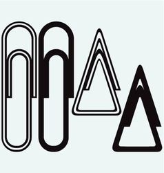 Paper clip attachment silhouette paperclip black Vector Image