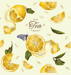 Lemon tea seamless pattern Royalty Free Vector Image