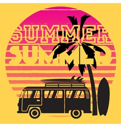 Summer car design with colorful beach elements Vector Image