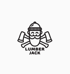 Lumberjack classic logger man working with Vector Image