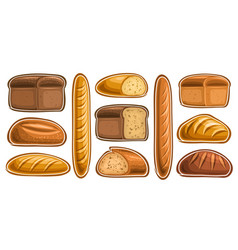 Classic breakfast cartoon set Royalty Free Vector Image