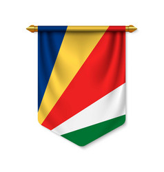 3d realistic pennant with flag Royalty Free Vector Image