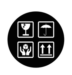 Breakable or fragile material packaging symbol Vector Image