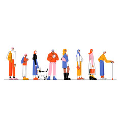 Angry queue in store dissatisfied customers line Vector Image