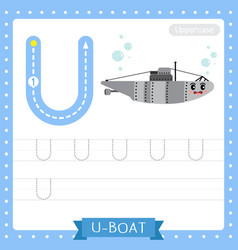 Letter u uppercase and lowercase tracing practice Vector Image