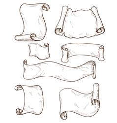 Parchment paper scroll manuscripts rolls sketch Vector Image