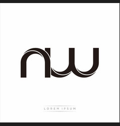 Nw logo monogram modern design template Royalty Free Vector