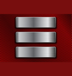 Metal background with red element Royalty Free Vector Image