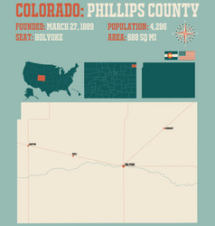 Map phillips county in colorado Royalty Free Vector Image