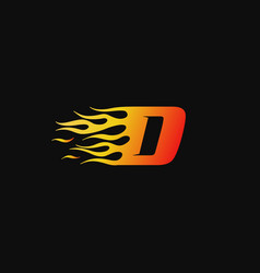 Letter r burning flame logo design template Vector Image