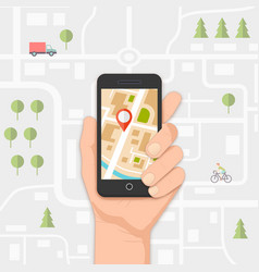 Highway roadmap with pins car road direction gps Vector Image