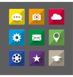 Set of web flat icons with long shadows Royalty Free Vector