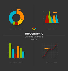 Set of flat design infographic charts and graphs 2