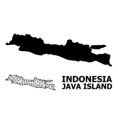 Flat map java island with caption Royalty Free Vector Image