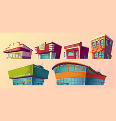 Supermarket trading room interior cartoon Vector Image