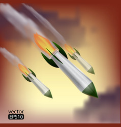 Cartoon atomic rocket nuclear bomb Royalty Free Vector Image