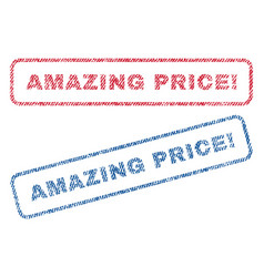 Amazing price exclamation textile stamps Vector Image
