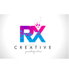 Rt r t letter logo with shattered broken blue Vector Image