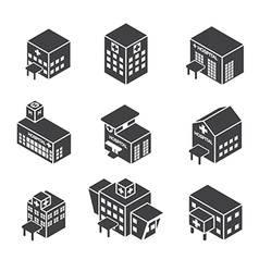 Isometric hospital icon building city infographic Vector Image