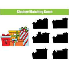 Shadow matching game christmas winter holidays Vector Image