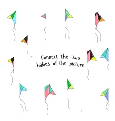 Educational game connect two parts picture Vector Image