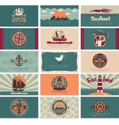 Sea cards Royalty Free Vector Image - VectorStock