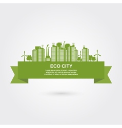 Eco town concept Royalty Free Vector Image - VectorStock