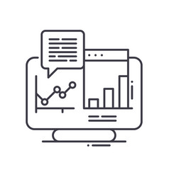 System analysis icon linear isolated Royalty Free Vector