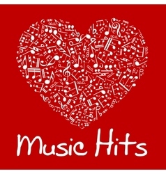 Love music sounds in the heart Royalty Free Vector Image