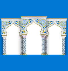 Eastern arch mosaic carved architecture Royalty Free Vector