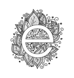 Letter e floral design Royalty Free Vector Image