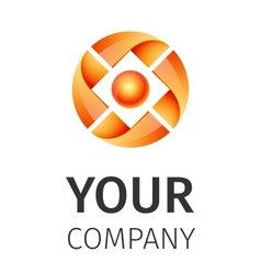 Rainbow round logo design ribbon Royalty Free Vector Image