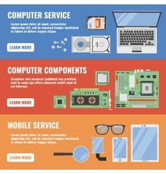 Computer repair website landing page design Vector Image